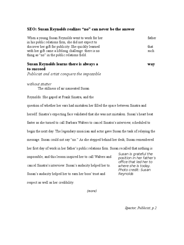 Susan Reynolds Profile | PDF | Frank Sinatra | Music