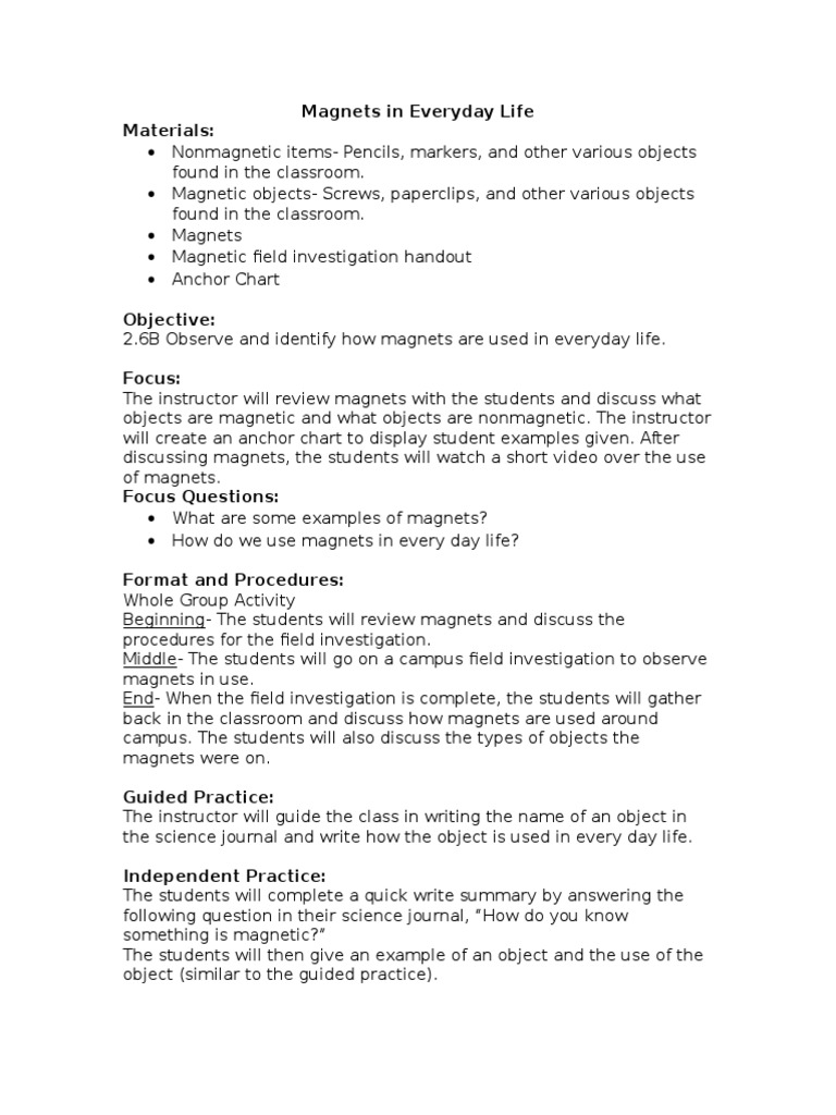 Magnets in Everyday Life | PDF | Technology & Engineering