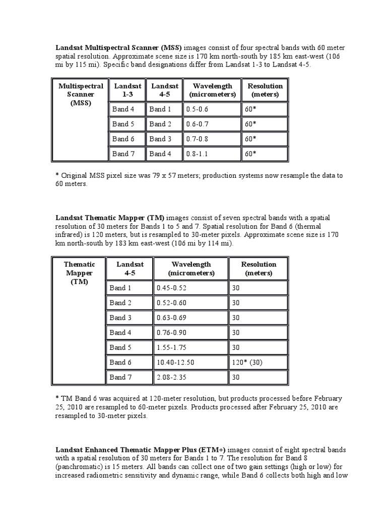 Landsat Multispectral Scanner | PDF | Image Resolution | Natural Philosophy