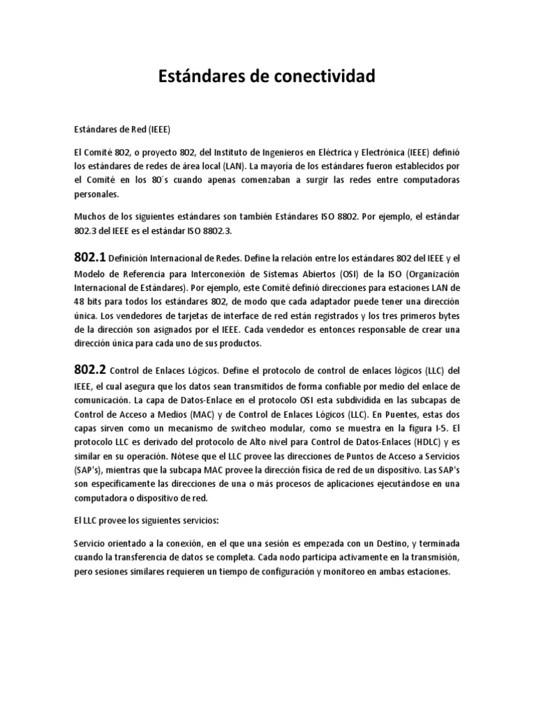 Estándares de Conectividad | PDF | Protocolo de transferencia de archivos | Red de computadoras