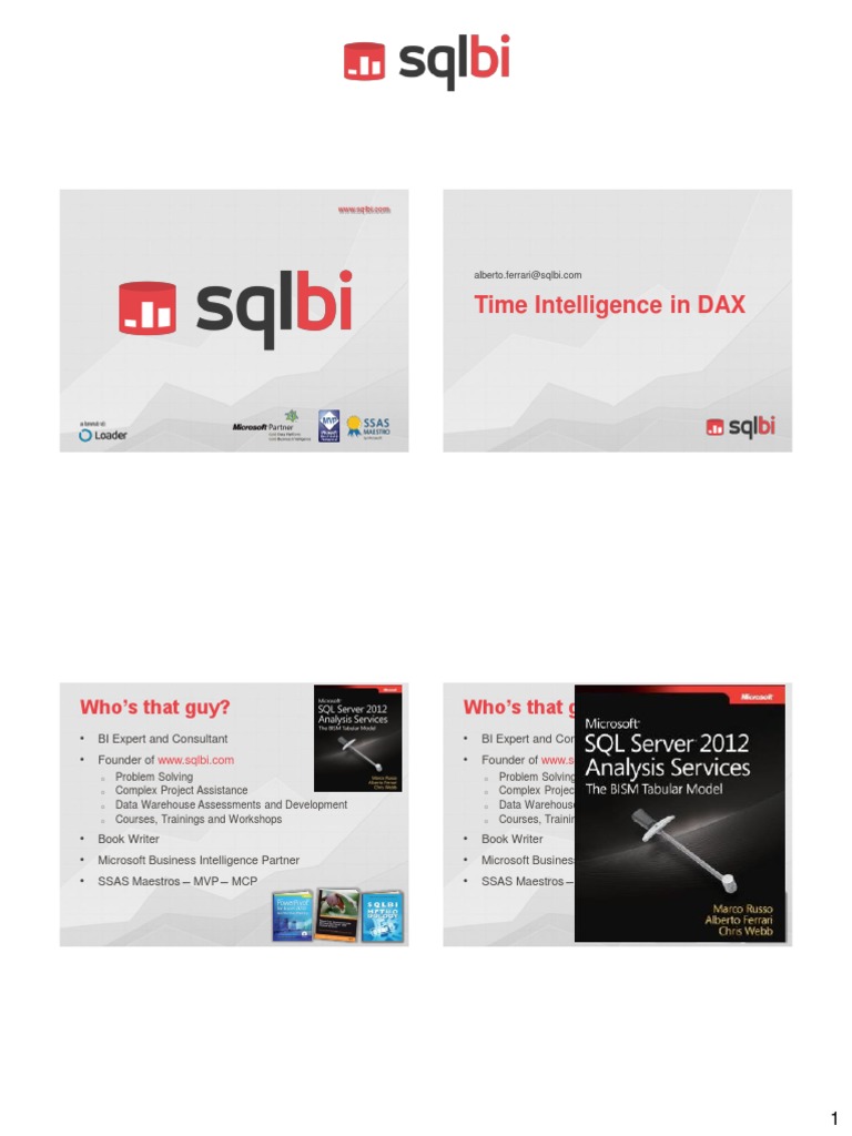 Time Intelligence in DAX - Alberto Ferrari | PDF | Business Intelligence | Calendar