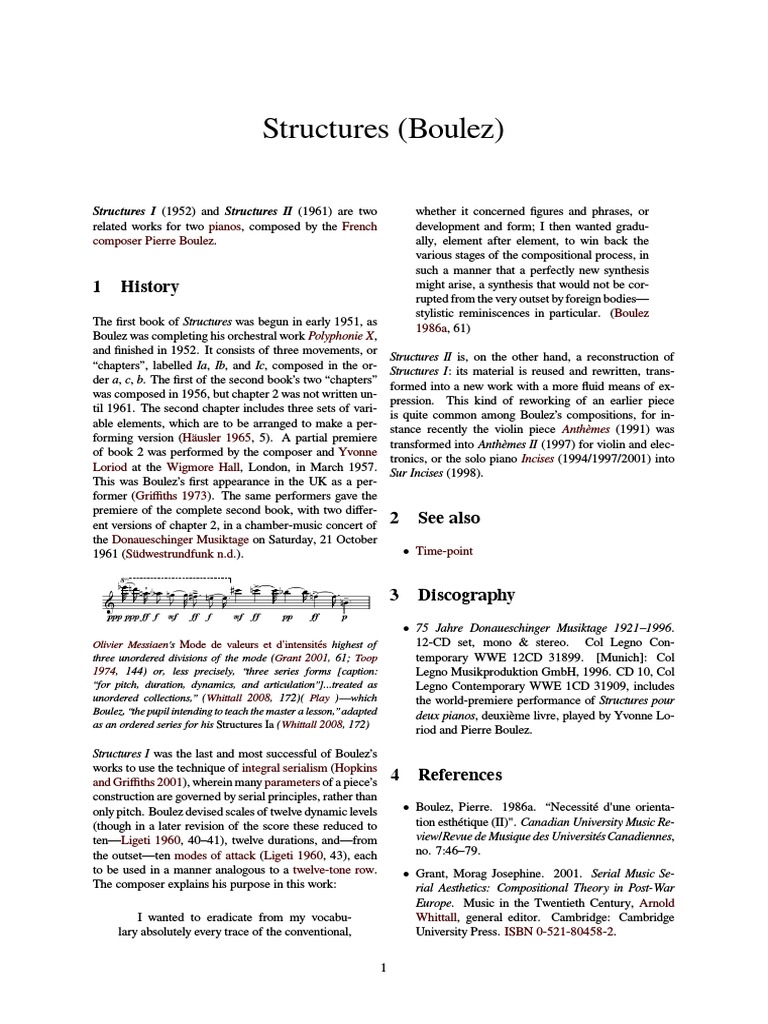 Structures (Boulez) | Download Free PDF | Classical Compositions | Classical Music