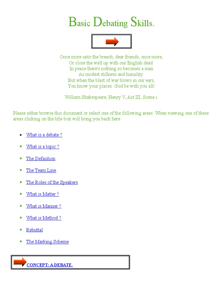 Basic Debating Skills | PDF | Definition | Argument