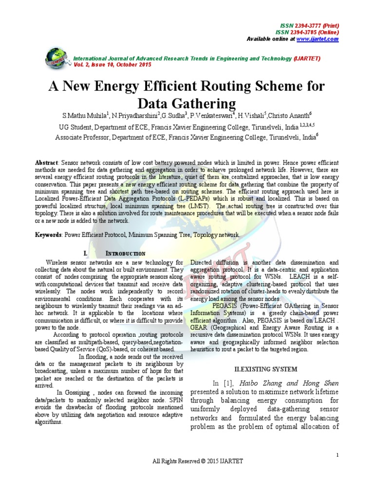 A New Energy Efficient Routing Scheme For Data Gathering | PDF | Routing | Wireless Sensor Network