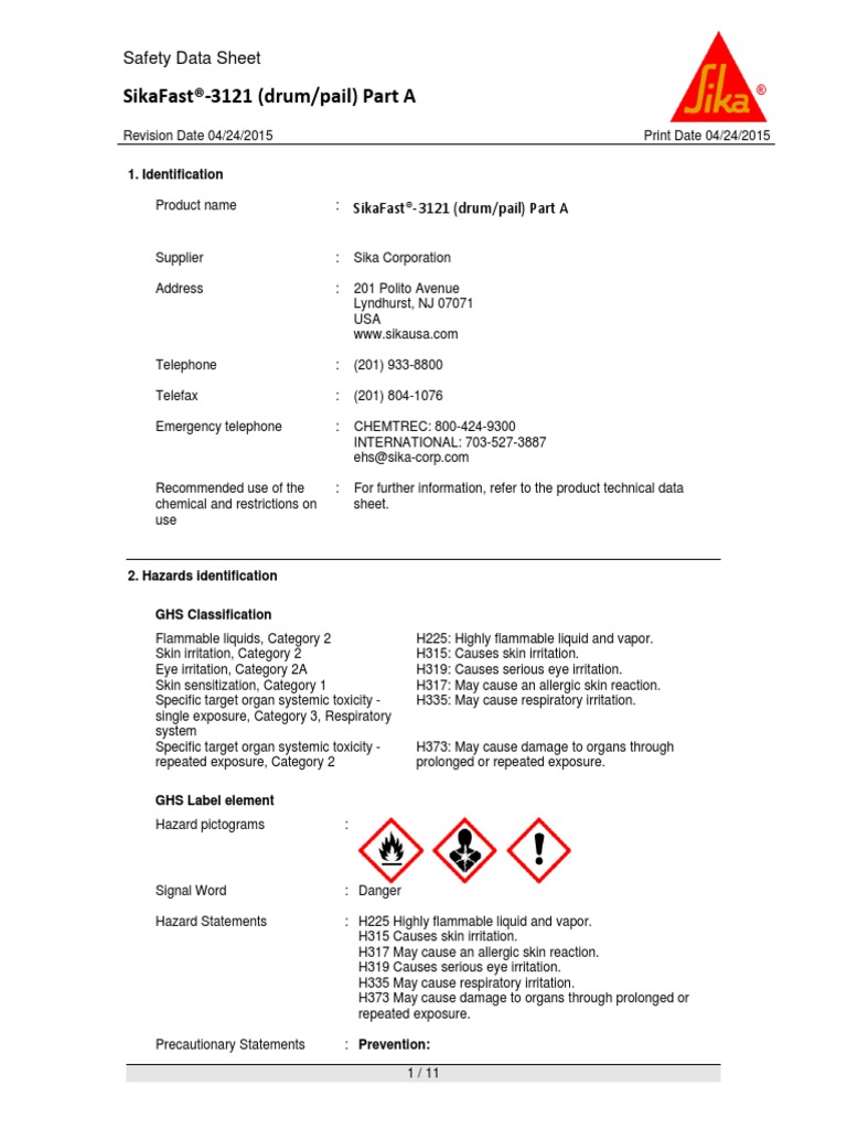 Sikafast-3121 - Part A (Drum-Pail) | PDF