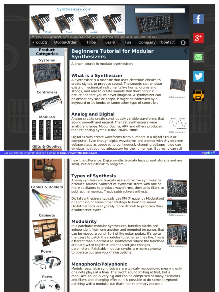 Modular Synthesizer Basics Guide | PDF | Synthesizer | Hornbostel Sachs