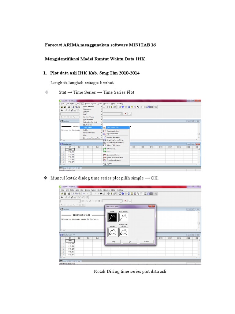 Forecast ARIMA Menggunakan Software MINITAB 16 | PDF