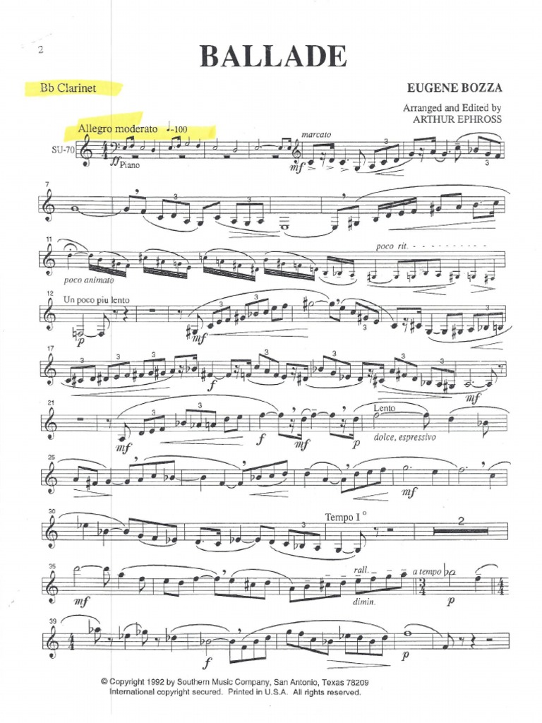 Ballade by Eugene Bozza | PDF