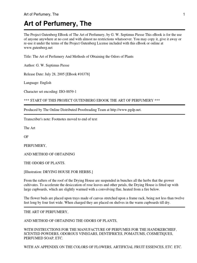 Art of Perfumery | PDF | Perfume | Resin