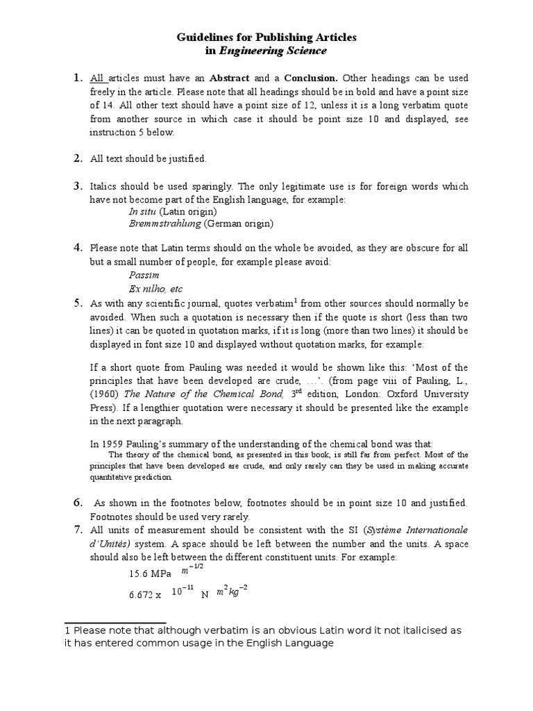 Publishing Guidelines for Engineering Articles | PDF