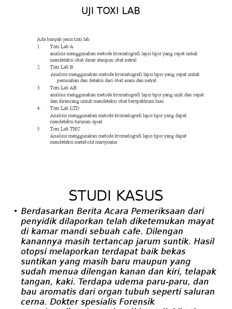 Uji Toxi Lab | PDF