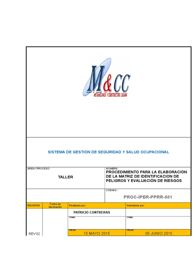 Procedimiento Matriz Iper | PDF | Soldadura | Construcción