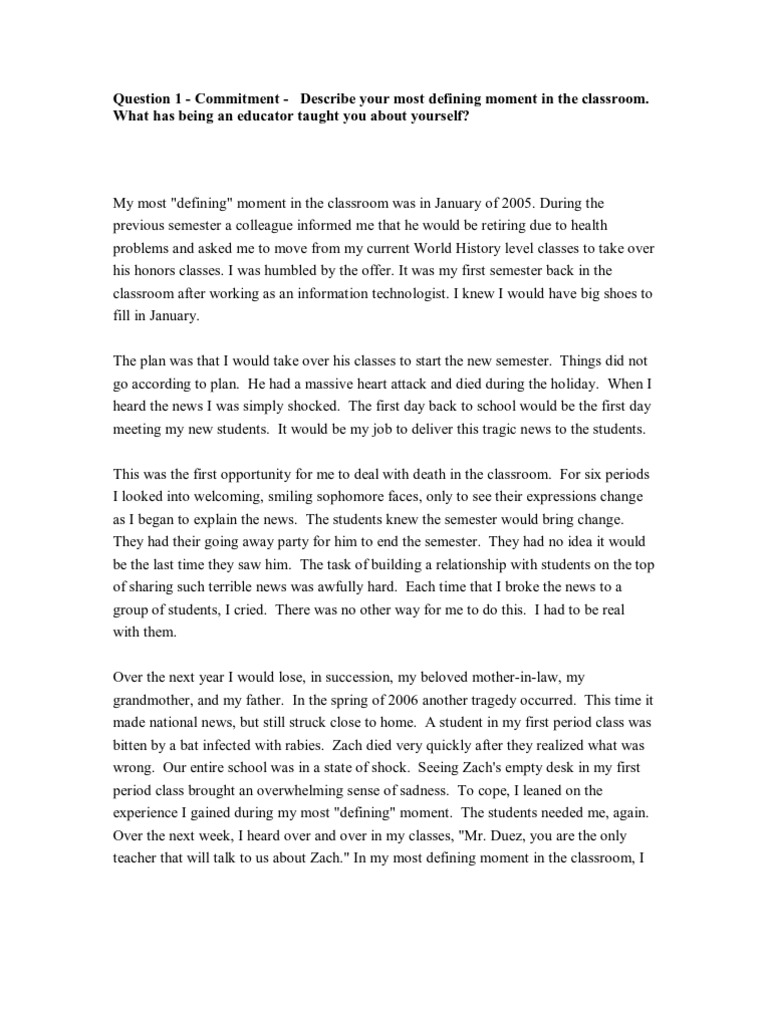 TOY Essays | Classroom | Teachers