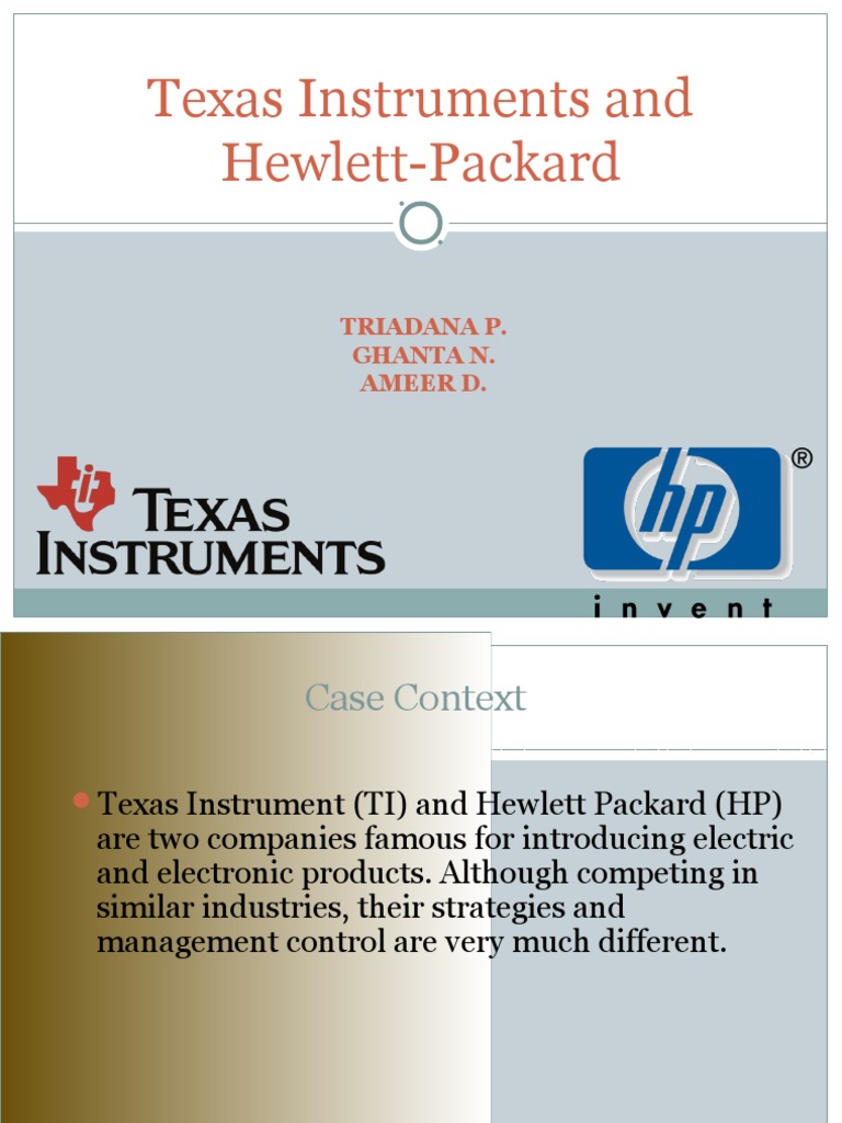 TI vs HP: Strategic Management Analysis | PDF | Hewlett Packard ...