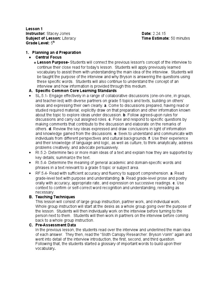 Weebly Lesson Plan Summarizing | PDF | Reading Comprehension ...