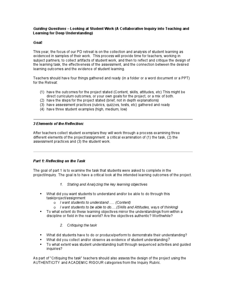 Examining Student Work | PDF