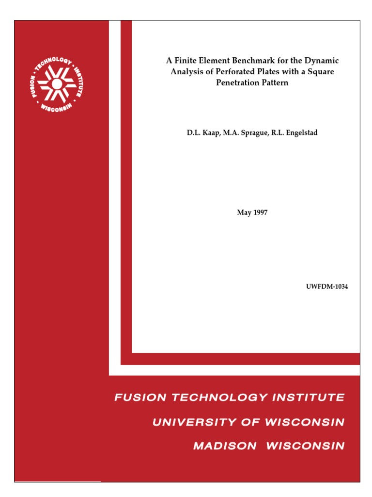 FEA Benchmark For Dynamic Analysis of Perforated Plates | PDF | Bending ...