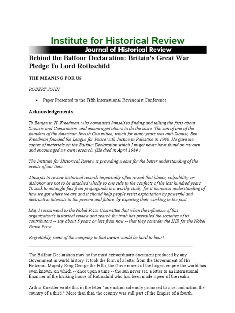 Behind The Balfour Declaration | PDF | Zionism | Sykes–Picot Agreement