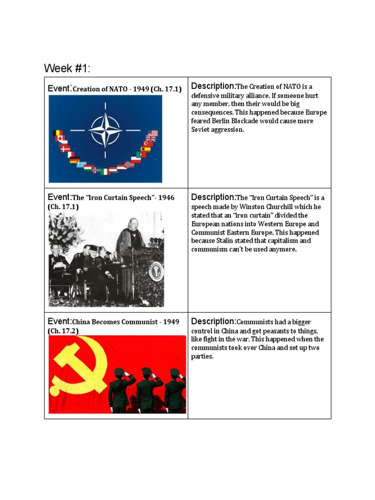 Key Cold War Events: NATO, Iron Curtain, China | PDF