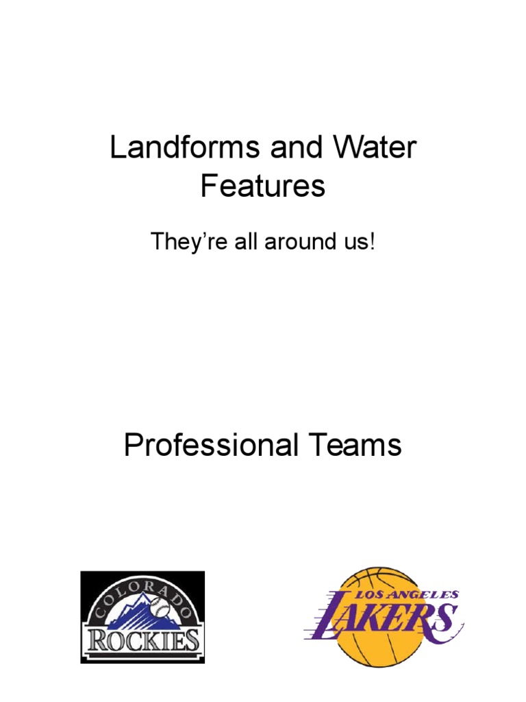 Exploring Landforms and Water Features | PDF | Oceans | Lake