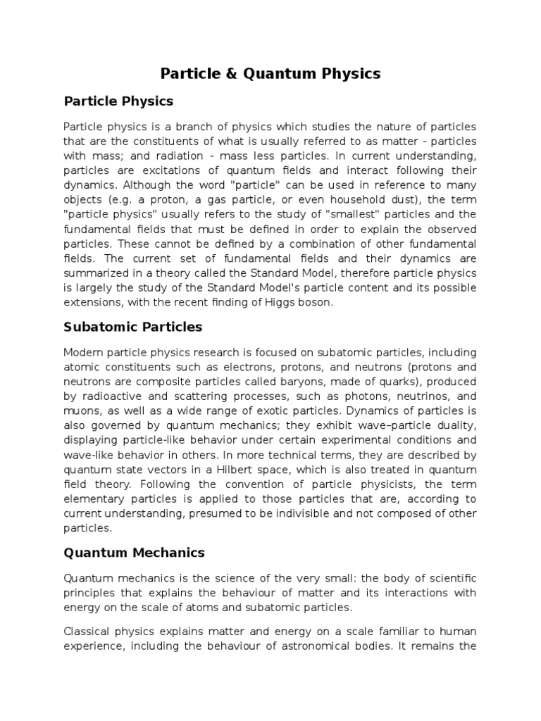 Particle & Quantum Physics | PDF | Elementary Particle | Particle Physics