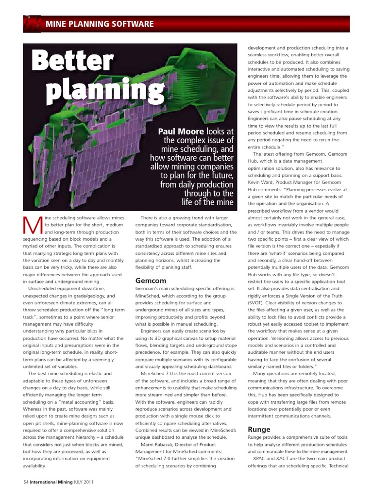 Mine Planning Software | PDF | Coal Mining | Mining