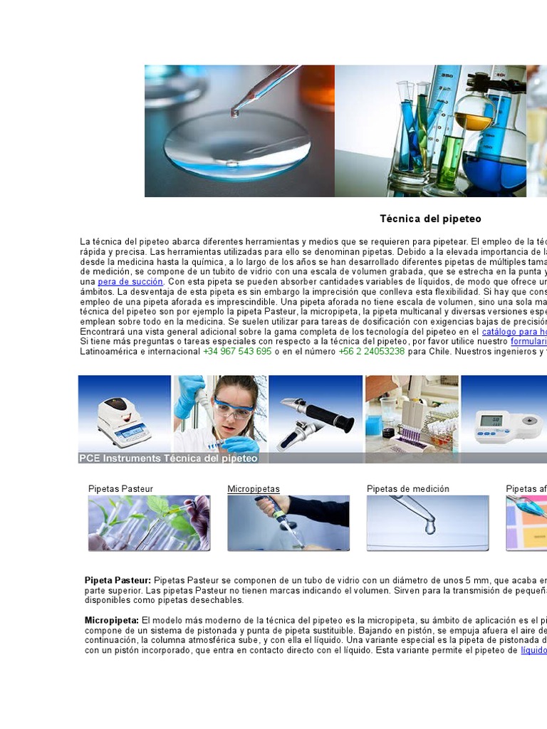 Guía de Pipetas y Técnicas de Pipeteo | PDF