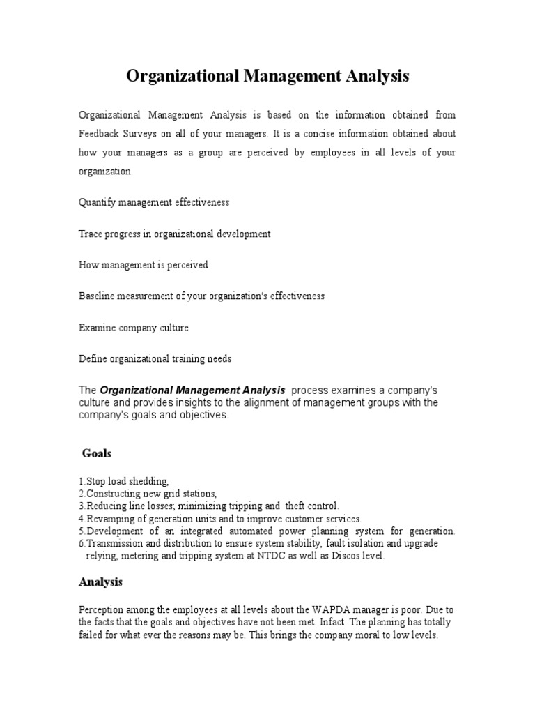 Organizational Management Effectiveness Analysis | PDF