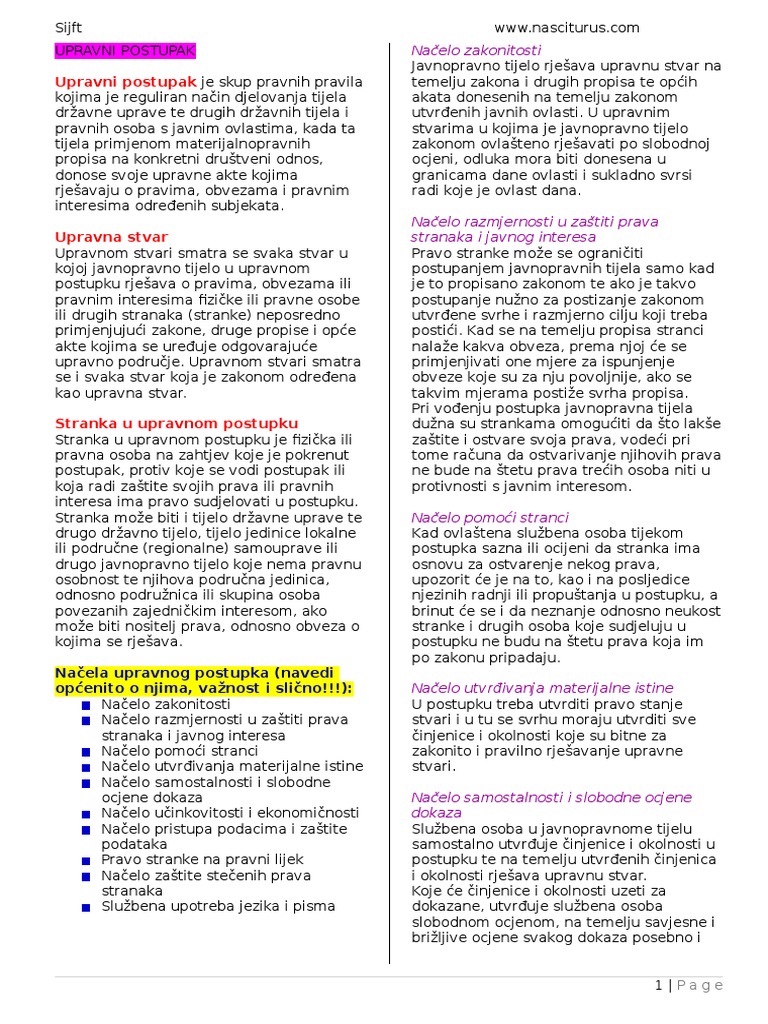 Upravni Postupak Skripta!!!! | PDF