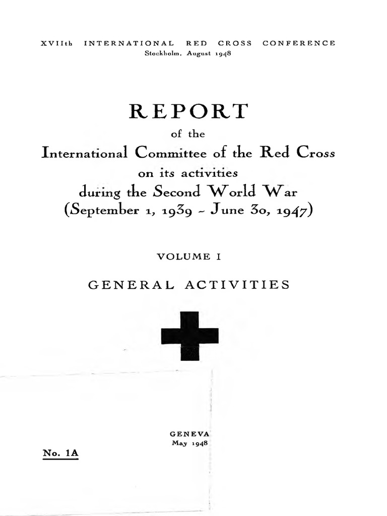 Report of The ICRC On Its Activities During WWII - Vol. 1 | PDF ...