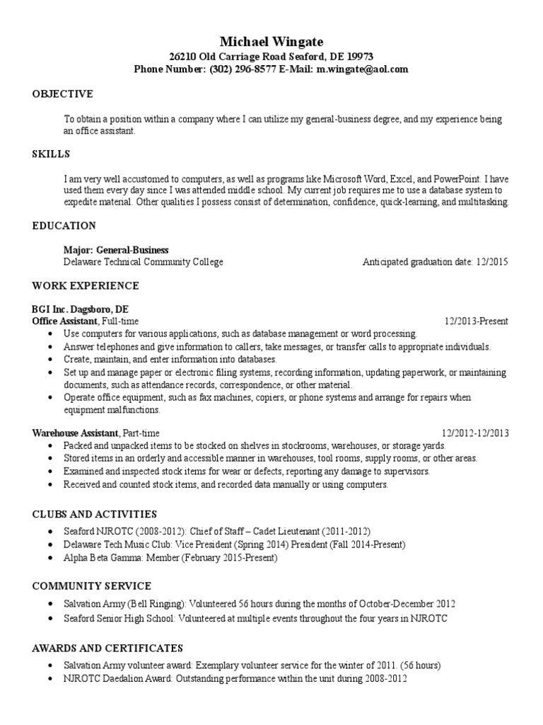 Michael Wingate's Professional Profile | PDF