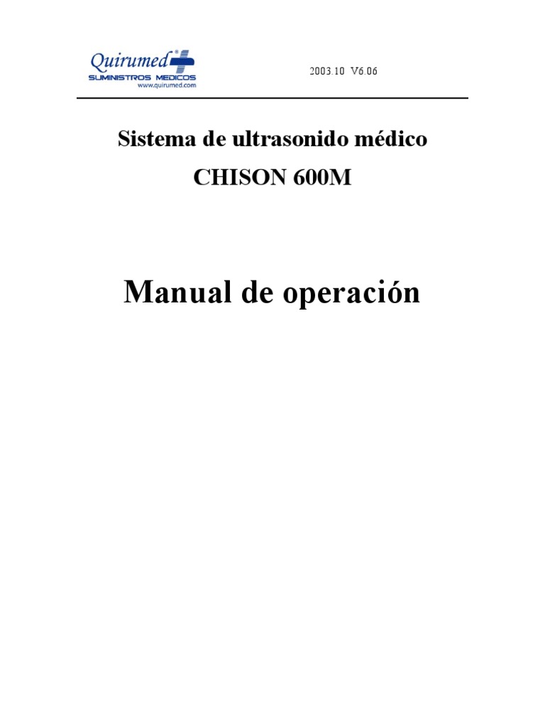 Ecógrafo Chison 600M WWW - Quirumed.com - 623 | PDF | Enchufes y tomas ...