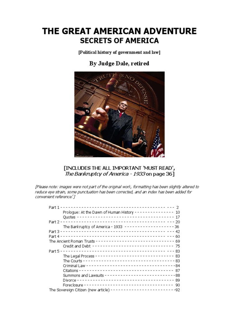 The Great American Adventure Complete Work by Judge Dale | PDF ...