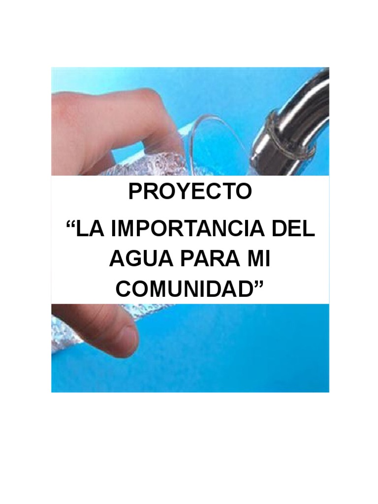 Proyecto Del Agua Potable para Mi Comunidad | PDF | Agua | Residuos