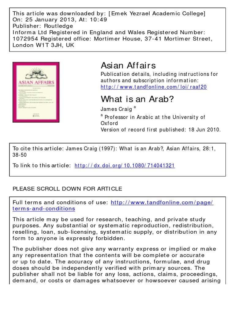 Defining Arab Identity: Common Threads and Characteristics Among the ...