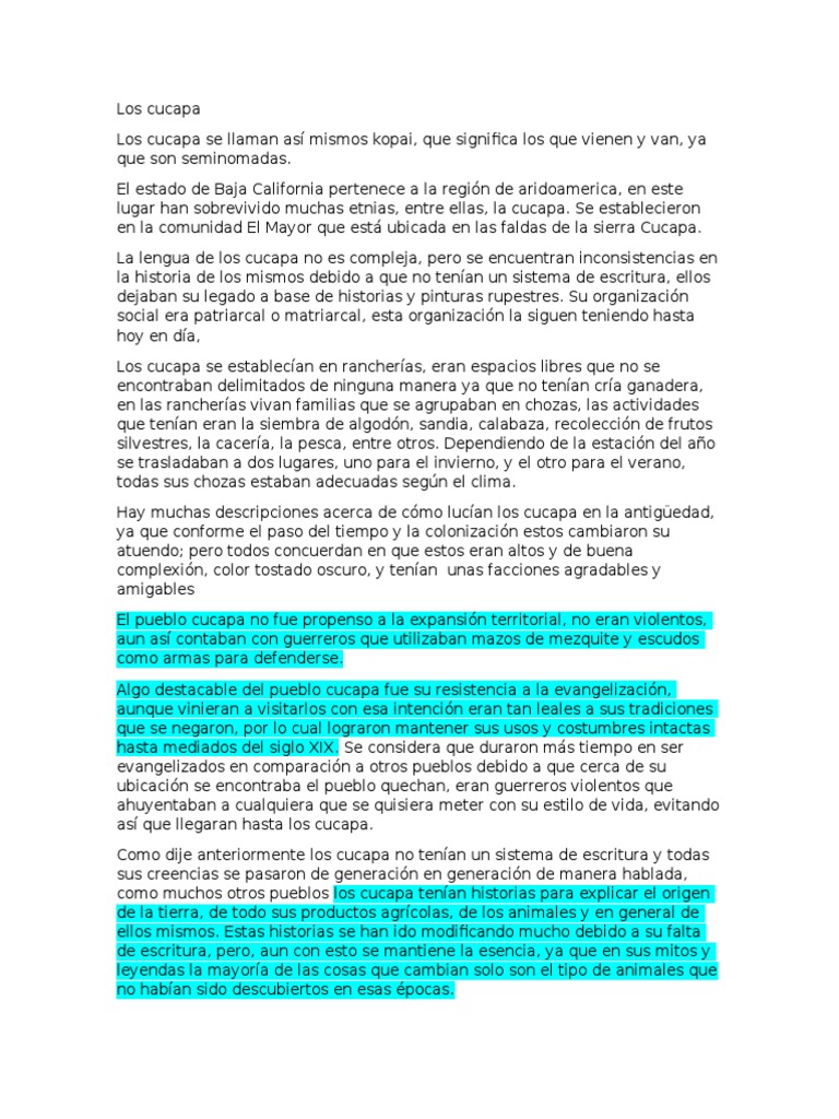 Los Cucapa | PDF | Mitología | Naturaleza