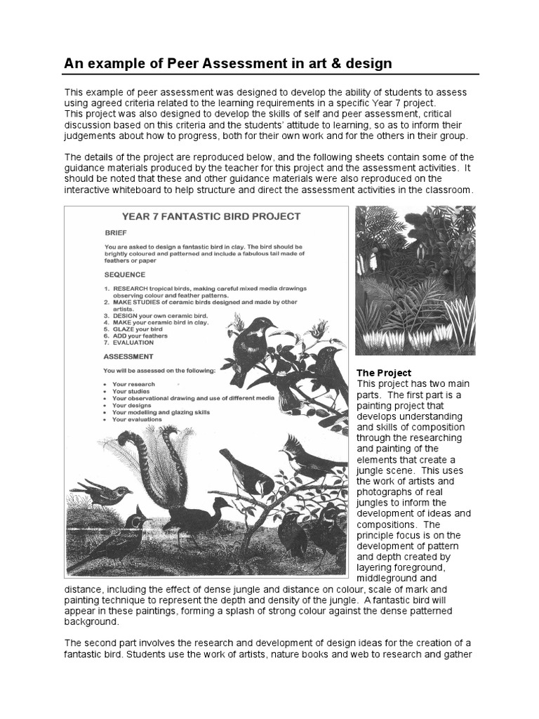 Peer Assessment in Art & Design Project | PDF | Educational Assessment ...