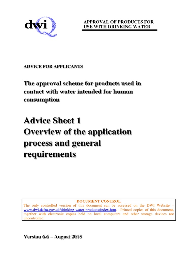 DWI Approval Process For Chemicals and Equipment | PDF ...