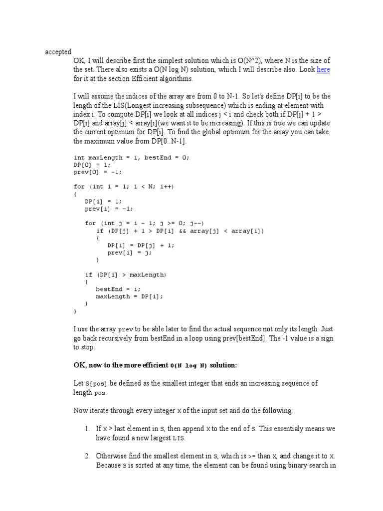 OK, Now To The More Efficient Solution:: O (N Log N) | PDF | Array Data Structure | Areas Of ...