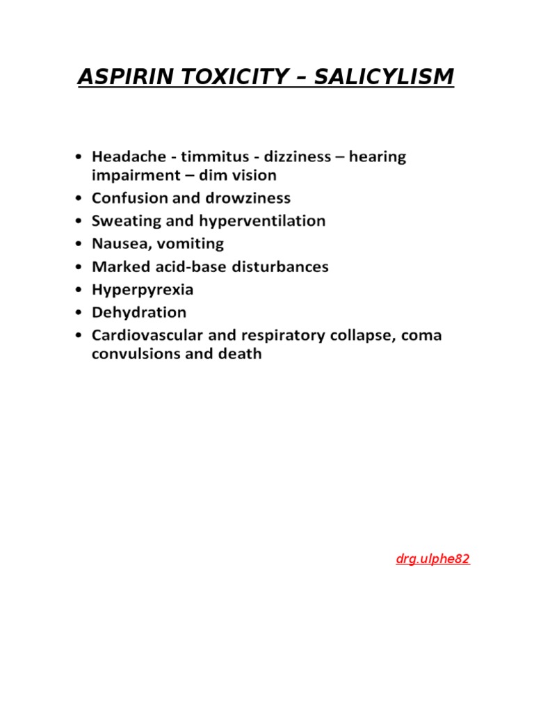 Aspirin Toxicity: Salicylism Guide | PDF