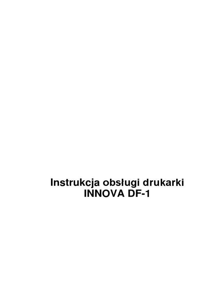Instrukcja Obslugi INNOVA DF1 | PDF