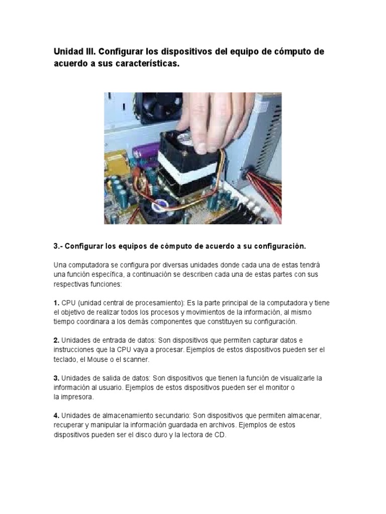 Unidad III Ensamble y Configuracion Del Equipo de Computo | PDF | Bios ...