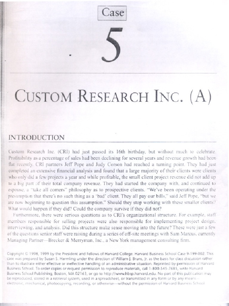 Case-Customer Research Inc. | PDF | Science & Mathematics