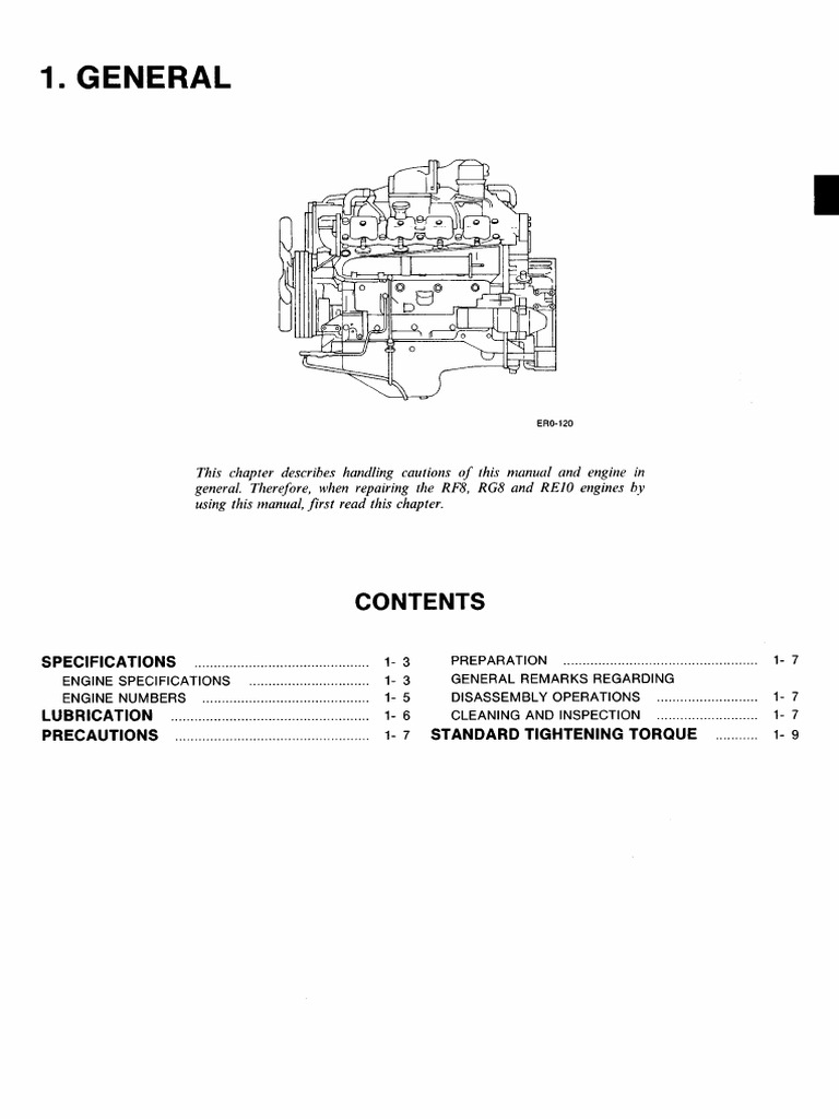Specifications and Maintenance Procedures for Diesel Engines RF8, RG8 ...