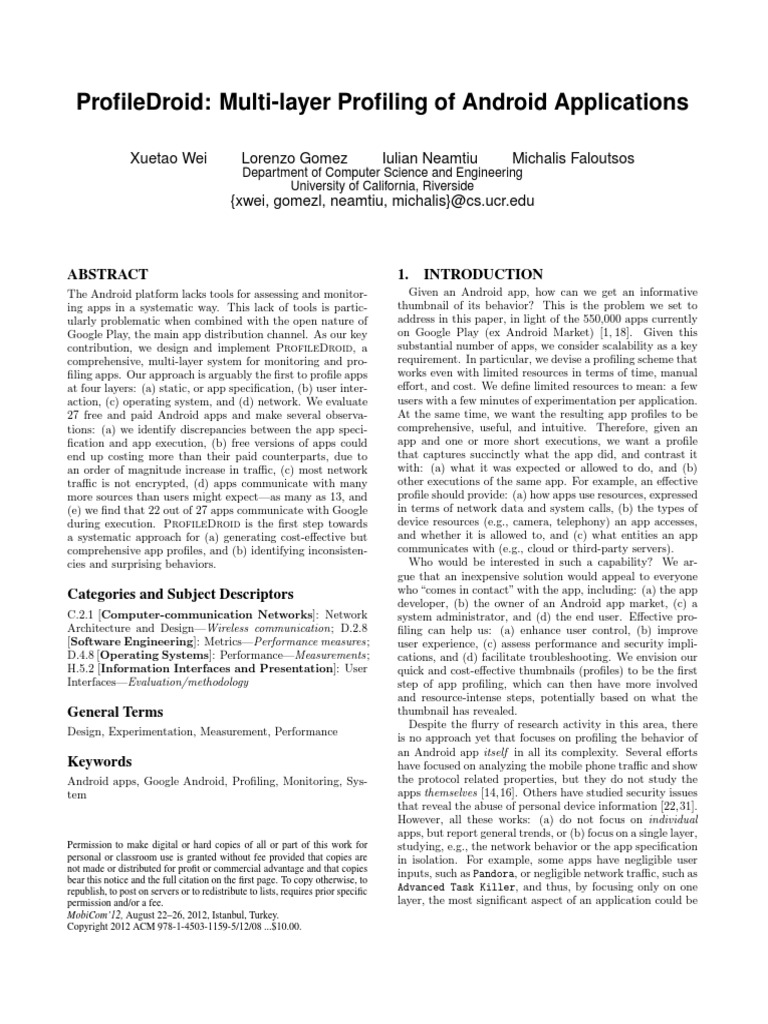 Profiledroid: Multi-Layer Profiling of Android Applications | Download ...