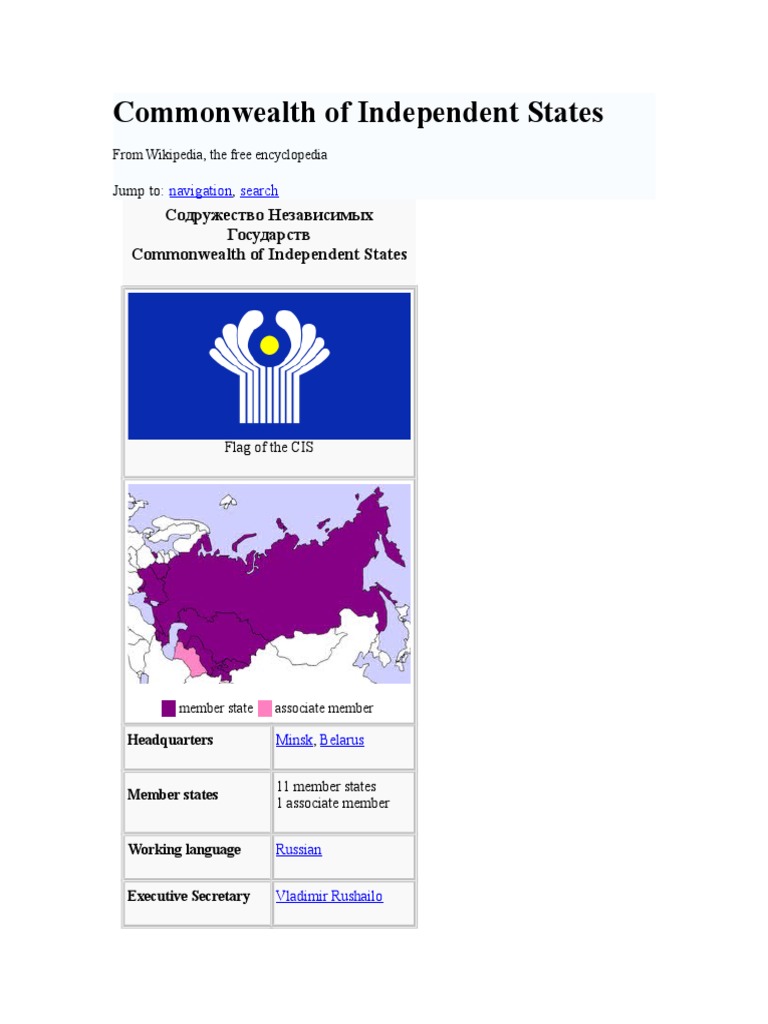 Commonwealth of Independent States | PDF | Commonwealth Of Independent ...