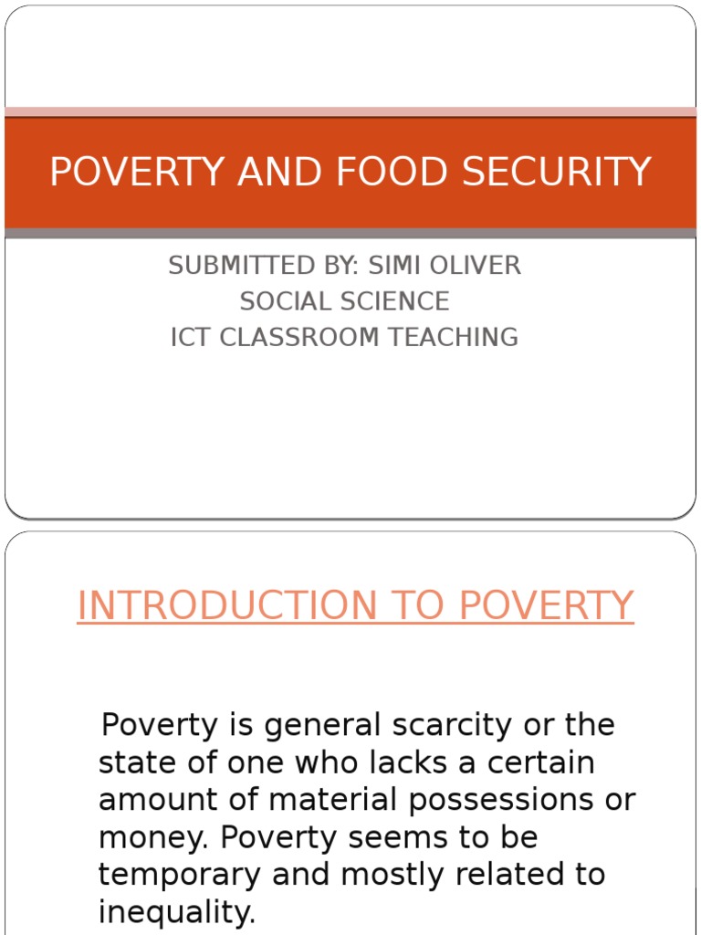 Poverty and Food Security | PDF | Poverty | Poverty & Homelessness