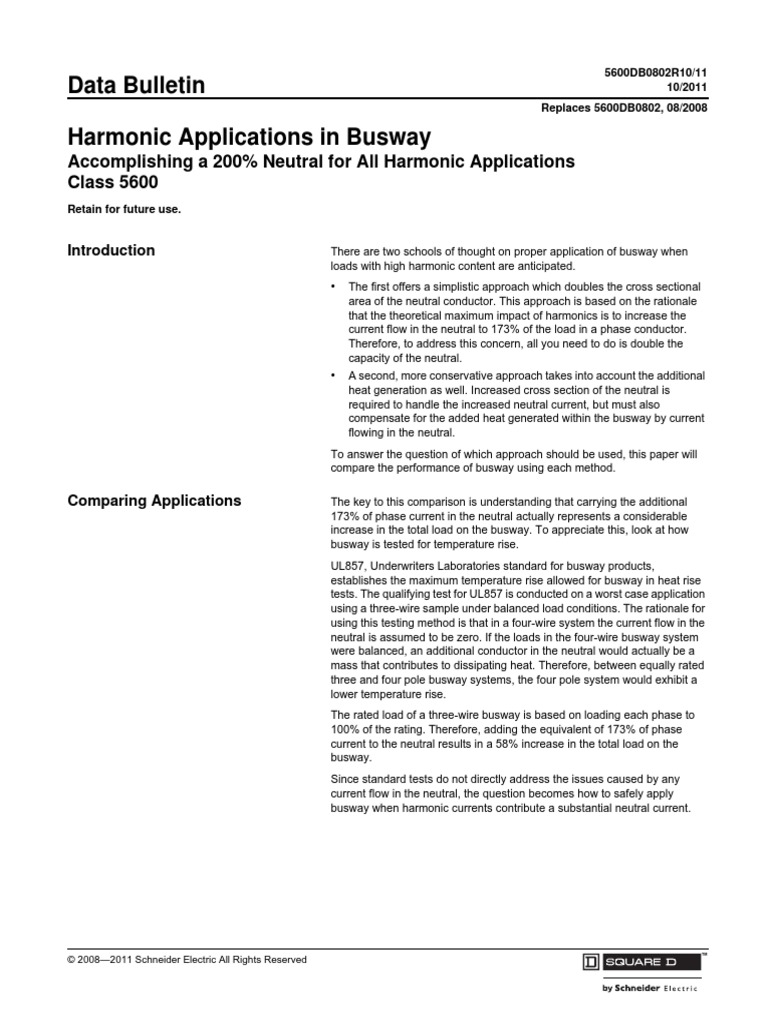 Harmonic Applications in Busway | PDF | Electrical Conductor | Electricity