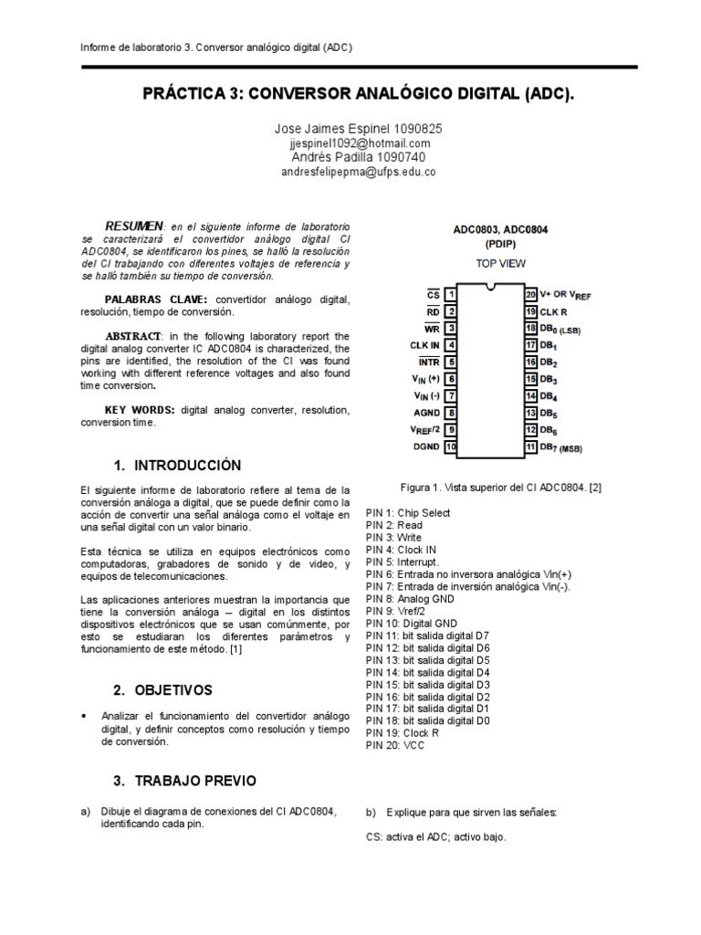 Práctica 3: Conversor Analógico Digital (Adc) .: Resumen | PDF | Conversor analógico a digital ...