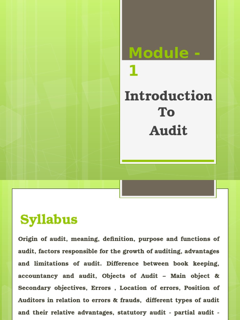 Auditing Basics | PDF | Audit | Accounting